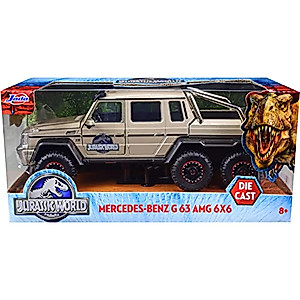 New Jada MB G 63 AMG 6x6 Pickup Truck Silver Jurassic World 1/24 Diecast Model Car by Jada 54035-W1