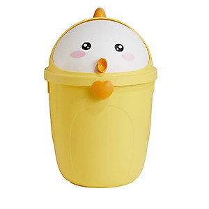 JEIMALEN Kids Trash Can with Lid Bedroom Boys and Girls Room Plastic Garbage Can Bedroom 2 Gallon Small Cartoon Trash Can for Children Waste Basket (1, Yellow)