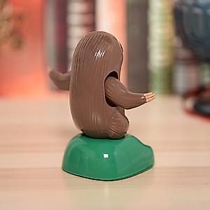Sloth Solar Dancing Figures, Solar Powered Shaking Hand Doll Toys for Car Dashboard Decoration, Desk or Windowsill Decor (A-Brown)