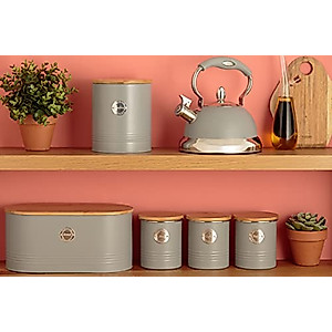 Typhoon Living Airtight Coffee Storage Canister with Bamboo Lid, Grey, 1 Litre