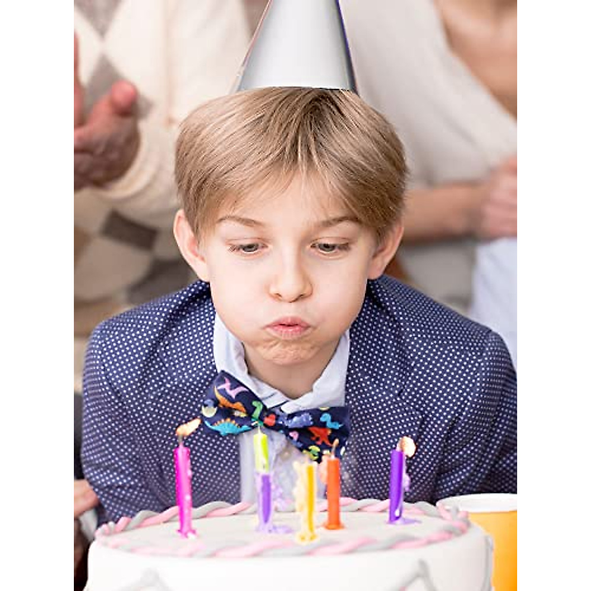 Newcotte 3 Pcs Boy's Bow Ties for Kids Toddler Child Cute Adjustable Costume Pre Tied Bowties for Kids Wedding Birthday Party(Truck, Dinosaur, Spacemen Pattern)