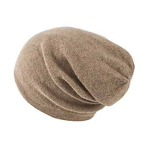 Villand 100% Cashmere Beanie Hat for Women and Men with Gift Box, Double-Layered Ski Cap, Knitted Cashmere Hat for Winter (Undyed Camel)