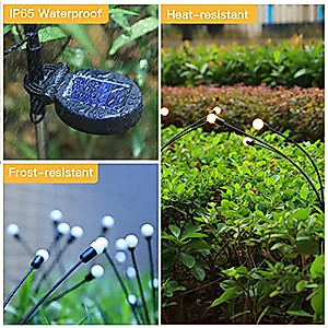 4 Packs 6LED Starburst Solar Garden Lights - Solar Outdoor Lights Starburst Swaying Lights Solar Firefly Lights Outdoor Waterproof, Garden Decorative Lights for Yard Patio Pathway (Warm Yellow)