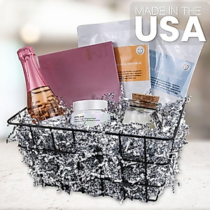 MagicWater Supply Crinkle Cut Paper Shred Filler (1 LB) for Gift Wrapping & Basket Filling - Silver Metallic