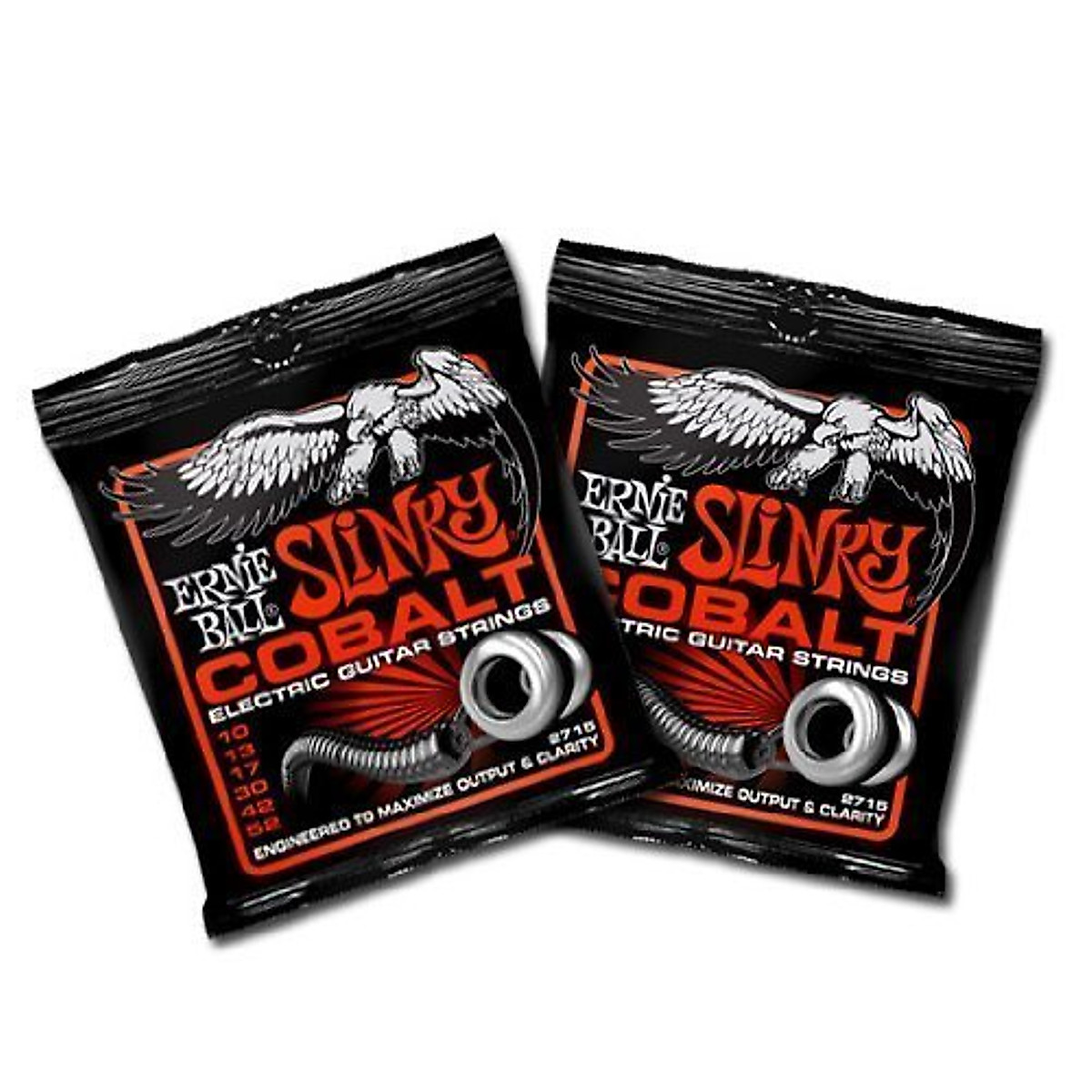 Ernie Ball 2715 Heavy Bottom Slinky Cobalt Electric Guitar Strings 10-52 2 Pack