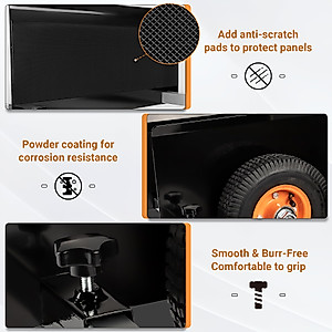 Eastrexon Panel Dolly Heavy Duty, Door Dolly w/ 600LBS Load Capacity, Plywood Dolly w/ 8" Pneumatic Wheels & Pump, 0'' - 9.8'' Adjustable Clamp Panel Cart for Moving Wood Panels, Doors and Drywall