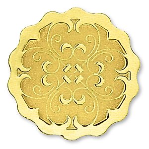 PaperDirect Gold Scalloped Embossed Foil Certificate Seals, 32 Count