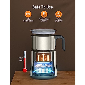 RATRSO Milk Frother and Steamer, 4 IN 1 Frother for Coffee 16.9OZ, Hot Chocolate Maker, Detachable Milk Warmer, Hot/Cold Foam Maker, Dishwasher Safe, Frother for Coffee, Latte, Cappuccino