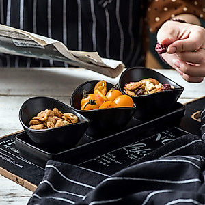 Bruntmor Ceramic Dinner Plates Set of 4, 10 inch Dish Set - Microwave, Oven, and Dishwasher Safe, Scratch Resistant, Modern Square Dinnerware- Kitchen Porcelain Serving Dishes - Black