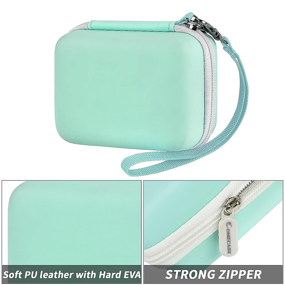 Carrying & Protective Case for Digital Camera, AbergBest 21 Mega Pixels 2.7" LCD Rechargeable HD/Kodak Pixpro/Canon PowerShot ELPH 180/190 / Sony DSCW800 / DSCW830 Cameras for Travel - Light Green