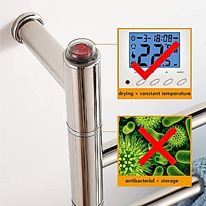 Pivoting Electric Towel Warmer, Wall Mounted Towel Warmer, with 2 Folding Arms, 304 Stainless Steel Towel Warmer, Energy Efficient