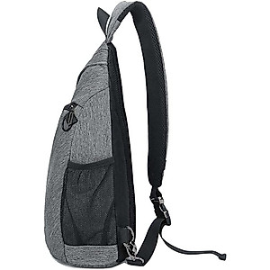 DDQYYSPP Lightweight Chest Bag Sling Bag Anti-Theft Crossbody Shoulder Daypack Outdoor Travel Hiking for Men Women (Grey) (Black)
