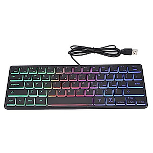 Byged Wired Gaming Keyboard, 64 Keys Mini RGB Keyboard 3 Backlights Desktop Notebook Computer Keyboards with Long Service Life, for Desktop Laptop