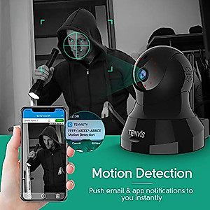 Pet Camera - TENVIS Pet Security Wireless Indoor Security Camera System w/Motion Detection, Two Way Audio, Enhanced Night Vision, Indoor Home Security Camera with MicroSD Slot, iOS/Android (2PCS)