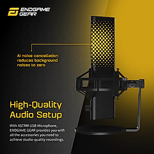 ENDGAME GEAR XSTRM USB RGB Microphone for PC Gaming, Cardioid Gaming Mic, Black