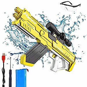 JCWH Electronic Powerful Water Gun,Electric Squirt Gun, with ABS Material 1100cc Large Capacity Strong 49 Ft Long Rang Shooting for Summer Water Toys Gun Kids Adults