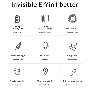 K10 Bluetooth 5.3 Mini Wireless Earbuds in Ear Headphones Built-in Microphone, Light-Weight IPX5 Waterproof Stereo Headset with Charging Case for Sport