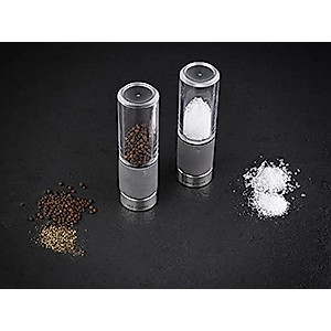 Cole & Mason H321801 Regent Pepper Mill, Precision+ Stemless, Concrete/Stainless Steel/Acrylic, 180 mm, Single, Includes 1 x Pepper Grinder