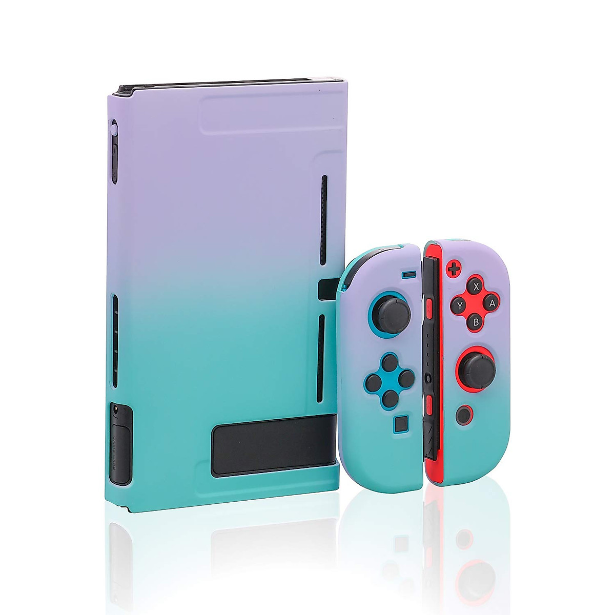 HEATFUN Dockable Case for Nintendo Switch, Hard Case for Nintendo Switch - Purple Green