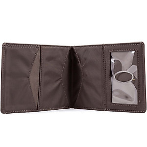 Big Skinny Men's Super Stretch Skinny Leather Bi-Fold Slim Wallet, Holds Up to 30 Cards, Brown (SKNYLSSBR)