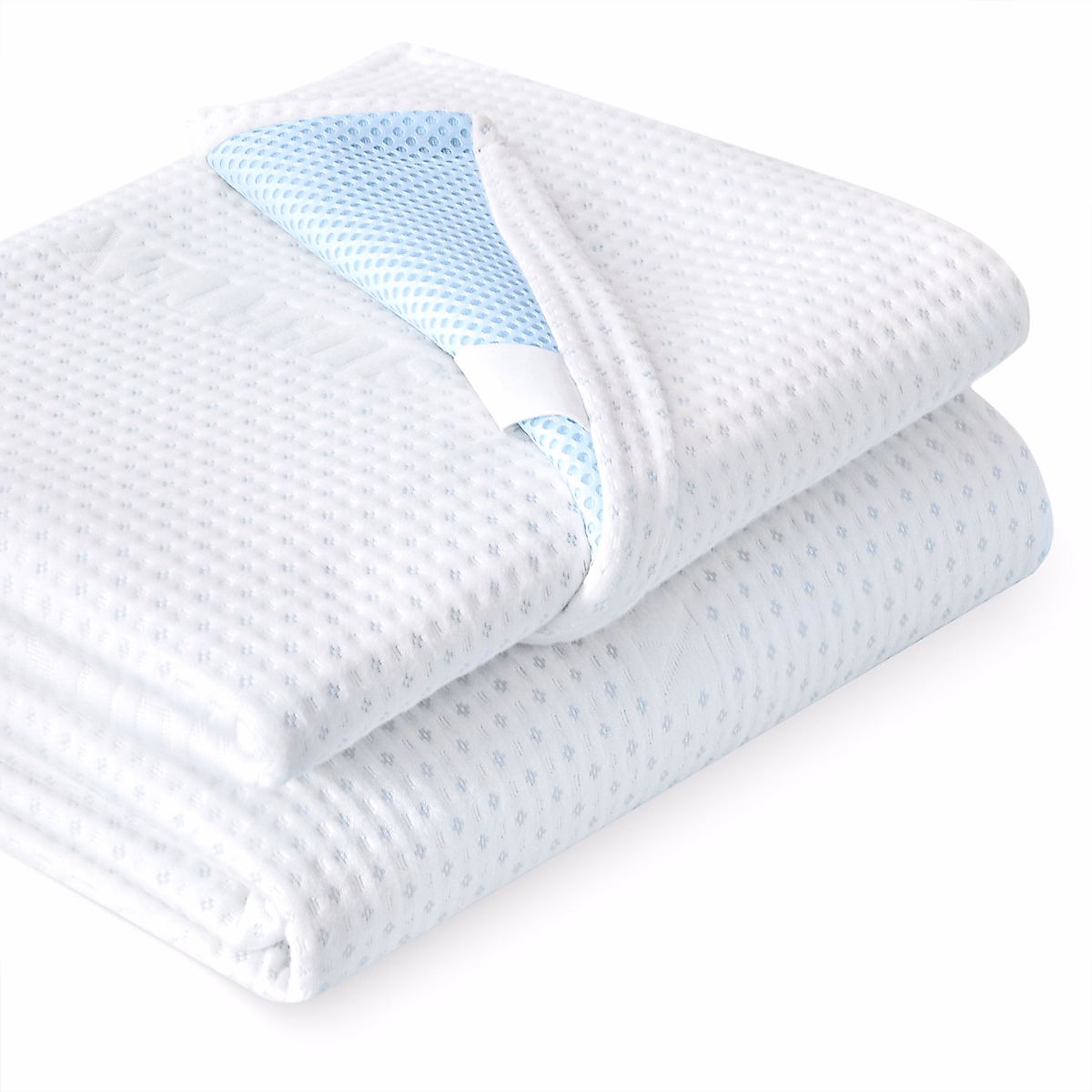 Subrtex 3 Inch Mattress Topper Cover (Only Cover) Mattress Topper Protector Bedding Rayon Made from Bamboo Removable Mattress Encasement with Zippers, Full