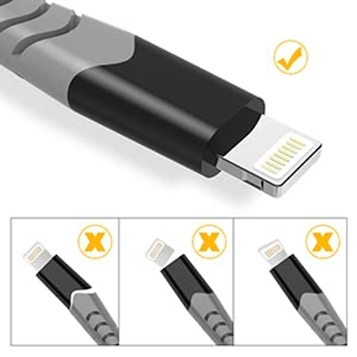 iPhone Charger, Lightning Cable MFi Certified iPhone Charger Cable 5Pack 0.6ft 2x3ft 2x6ft iPhone Charging Cable for iPhone 13 12 11 Xs Max XR X 8 8Plus 7 7Plus 6S 6S Plus SE iPad Nan More(Orange)