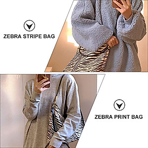 1pc Shoulder Bags Camera Shoulder Strap Zebra Print Bag Shoulder Handbags Black Tote Bag for Women Crossbody Bags for Women Lady Bag Pu Miss Pearlescent Underarm Bag White