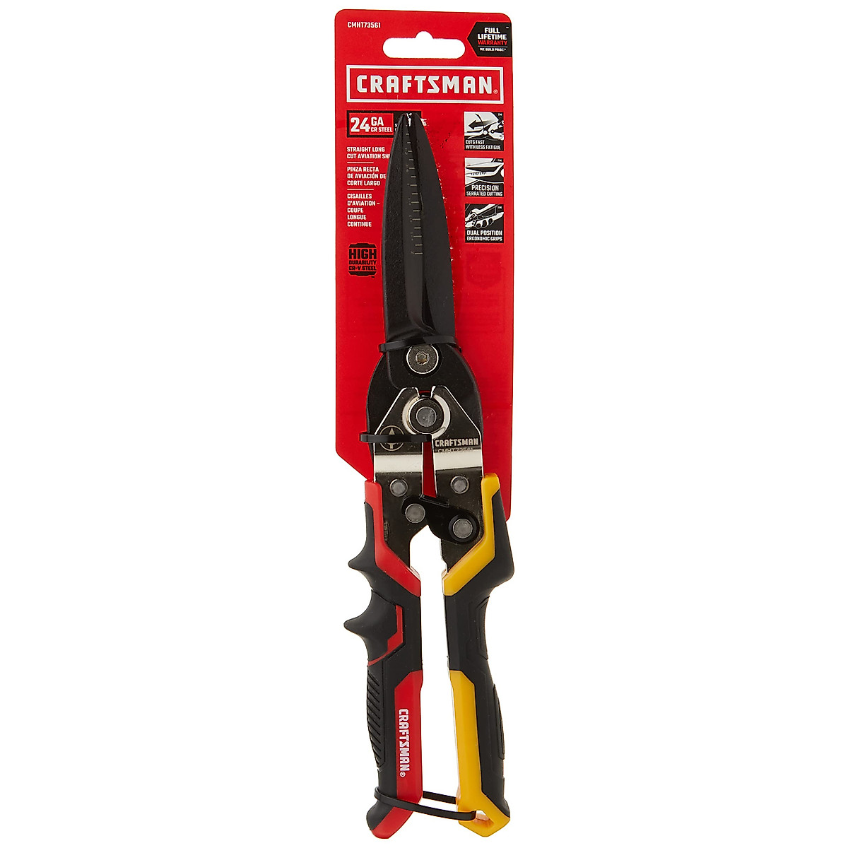 CRAFTSMAN Aviation Snips, Straight, Long Cut (CMHT73561)