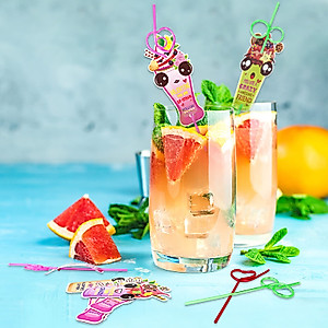 Valentines Day Gifts for Kids, Valentines Day Cards for Kids, 32 Pack Valentine Cards and Drinking Straws Reusable Valentines Day Straws Kit for Boys Girls Valentine Exchange Cards for Kids