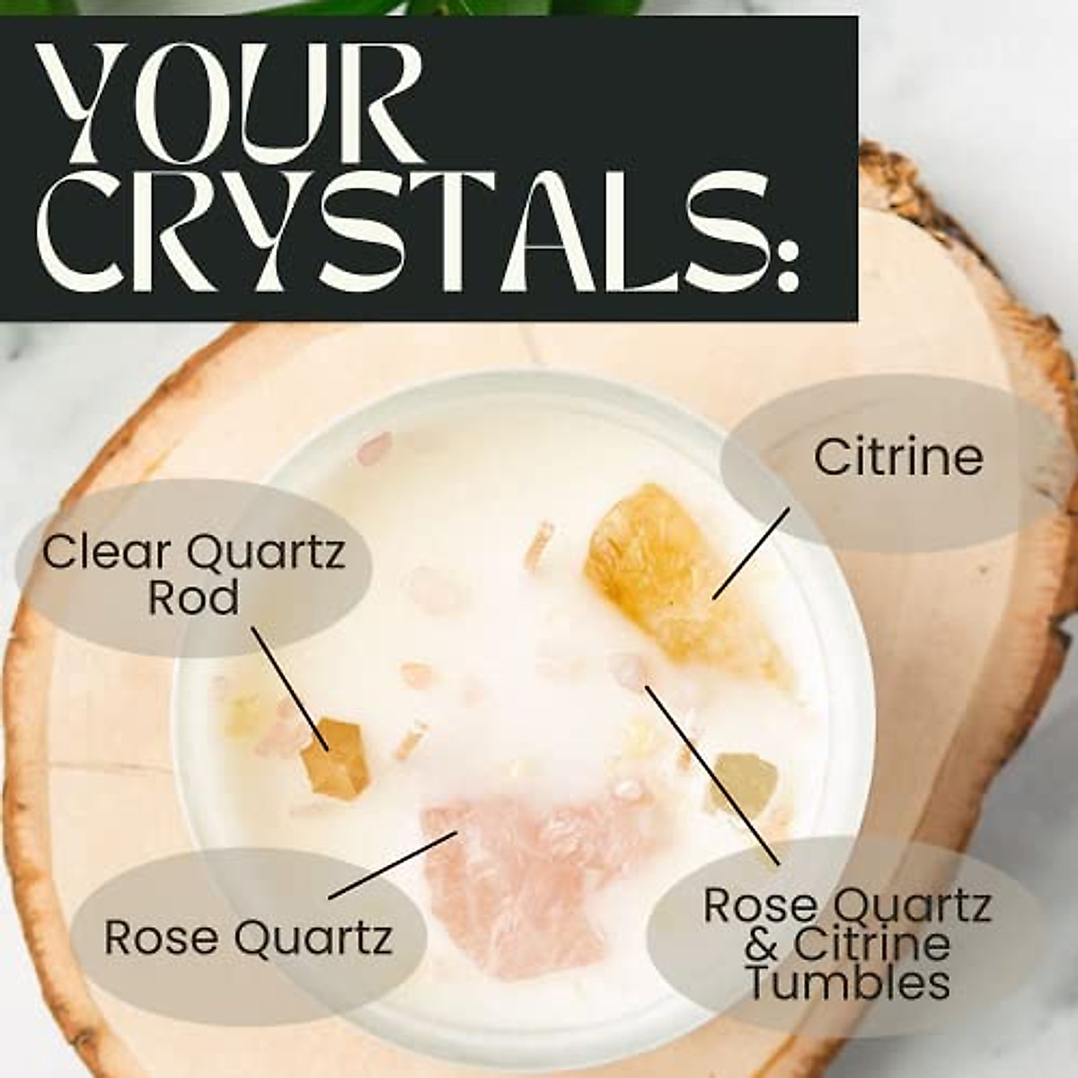 Healing Crystal Candle - 12oz Soy Candle with Crystals Inside. Manifestation Aromatherapy Candle, Spiritual Gifts for Women. Crystals and Healing Stones, Self Love Three Wick Zodiac Astrology Candles