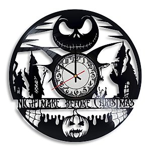 Lepri4ok Jack Skellington Mask Kids Vinyl Wall Clock, Nightmare Before Christmas mask, Skeleton Love, Jack Skellington Kids, Jack and Sally Birthday