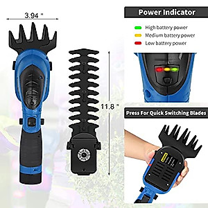 AVID POWER Cordless Grass Shears 7.2V, 2-in-1 Electric Small Hedge Trimmer, Portable Handheld Grass Trimmer with Rechargeable Battery and Charger, Lightweight & Safe Grass Cutter for Garden, Lawn