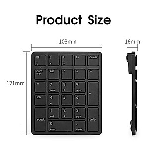Levieny Wired Numeric Keypad for Laptop - 26 Keys USB Number Pad, Mini Slim External Magicforce Accounting Keypad for Desktop Computer PC, Surface Pro Notebook