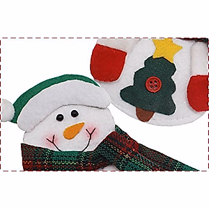 Coming 12 Sets Kitchen Cutlery Suit Silverware Holders Pockets Knifes Forks Bag Snowman Shaped Christmas Party Decoration Christmas Bags for Knife and Fork Christmas Decorations
