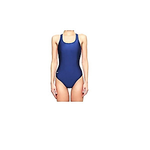 Speedo 819005 Girls Solid Powerflex Flyback(Youth), Navy, 28