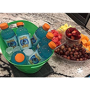 Zilpoo 4 Pack - Oval Storage Tub with Handles, Colorful Halloween Candy Bowl Holder, Classroom Organization Bins, Plastic Ice Bucket, Tubs, Baskets, 4.5L