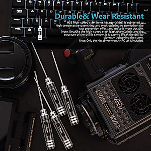 Neewer Lightweight Titanium Nitride Coating Hex Driver Wrench 4 Piece Set, Hex Screw driver Tools Kit Set for RC Helicopter (1.5mm/2mm/2.5mm/3.0mm)