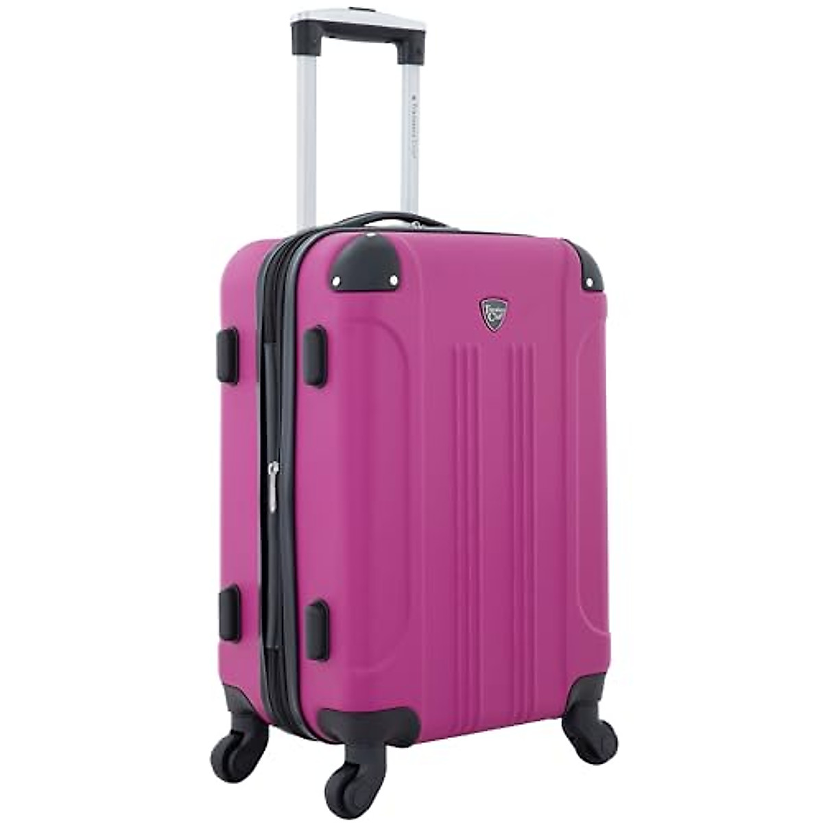 Travelers Club Chicago Hardside Expandable Spinner Luggage, Fuchsia, 20" Carry-On