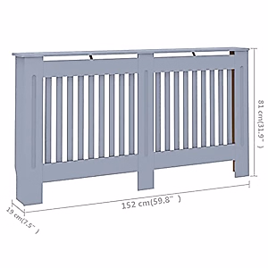 vidaXL Radiator Cover Anthracite 59.8"x7.5"x31.9" MDF