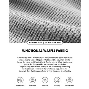 CQR Men's Thermal Underwear Set, Midweight Waffle Knit Thermal Top and Bottom, Winter Cold Weather Long Johns with Fly, Outdoor Black, X-Large