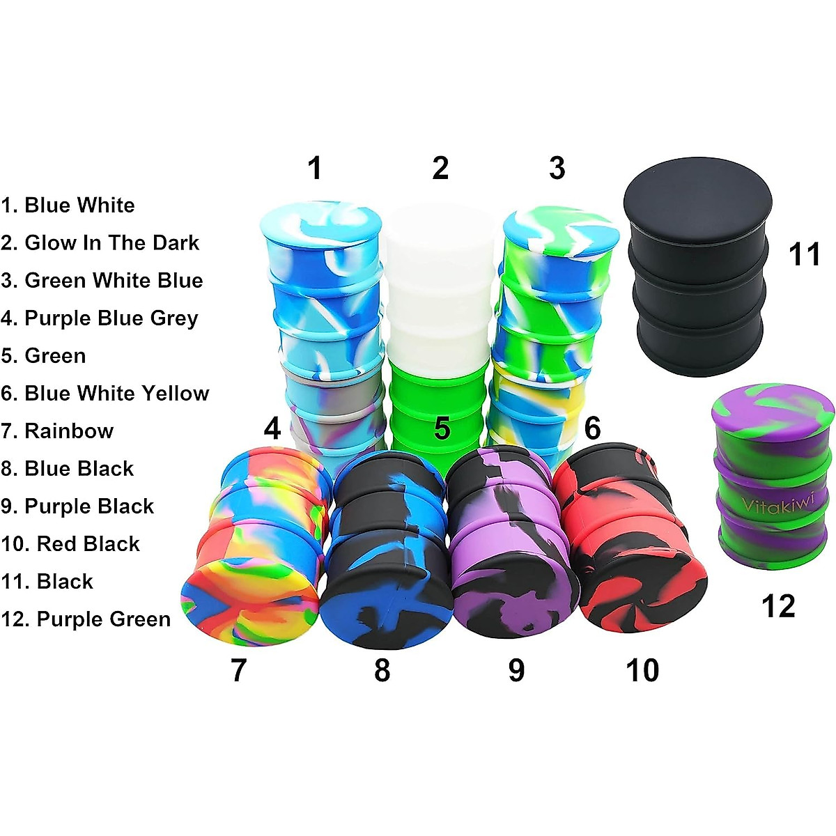 vitakiwi 500ml Large Silicone Containers Non-stick Food Storage Jar with Barrel Shape Multi Use (5)