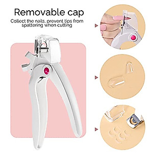 MelodySusie Nail Clippers for Acrylic Nails, White Adjustable Stainless Steel Acrylic Nail Clippers, Professional Rotary Nail Cutter for False Nail Tips, Manicure Nail Salon Tool