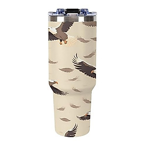 Bald Eagle Pattern 40 Oz Car Cup Stainless Steel Travel Mug Leak-Proof Insulated Tumbler with Handle Violet-style