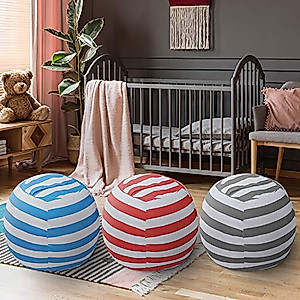 Miaowater 2 PCS Stuffed Animal Storage Bean Bag Chair Cover, Cotton Canvas Beanbag with Zipper for Organizing Kid's and Adults Room Grey 24"