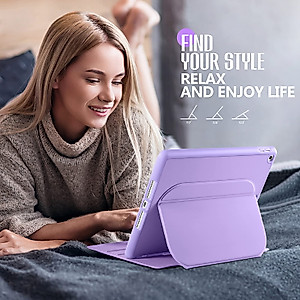 Mastten Compatible with iPad 10.2 Case, for iPad 9th/ 8th/ 7th Generation Case with Pencil Holder, Auto Wake/Sleep, Slim Protective Cover for iPad 10.2 Inch Tablet 2021/2020/2019 Released, Lavender