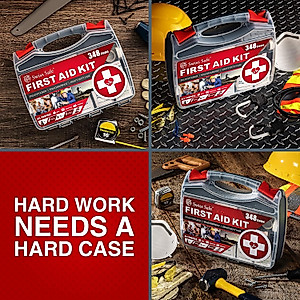 Swiss Safe 2-in-1 First Aid Kit for Car, Travel & Home, Businesses - Bonus Mini Kit for Medical Emergency Aid, Survival, Camping - FSA & HSA Eligible - 348 Pcs, Large Hardcase FAK