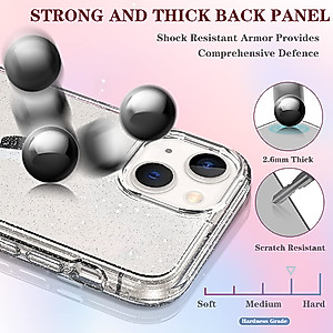 LABILUS Glitter Shining Double Layers Bumper Hard PC Back Protective Case for Girls Women, Compatible with iPhone 13 Mini (5.4 inches) - Clear