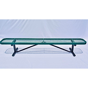 LifeYard 8' Park Bench, Outdoor Steel Bench, Expanded Metal (w/o backrest)