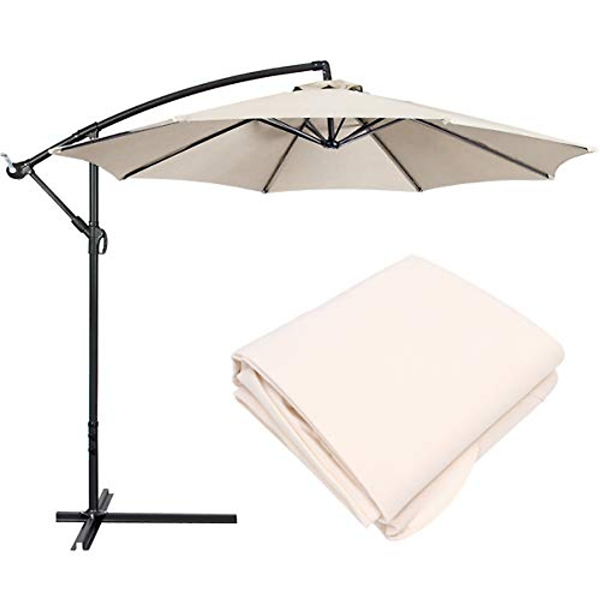 Patio Umbrella Replacement Canopy：Cabilock 9ft Market Table Umbrella Canopy Umbrella Top Hanging Umbrellas for Party Beach Camping Garden (Beige ã€Canopy Only)