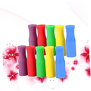 Luxshiny Stainless Steel Straw Silicone Straw Tumbler Straws 25pcs Reusable Silicone Straws Covers Silicone Straw Covers Silicone Tips Stainless Steel Straws Cover Straws Tips Nozzle Metal